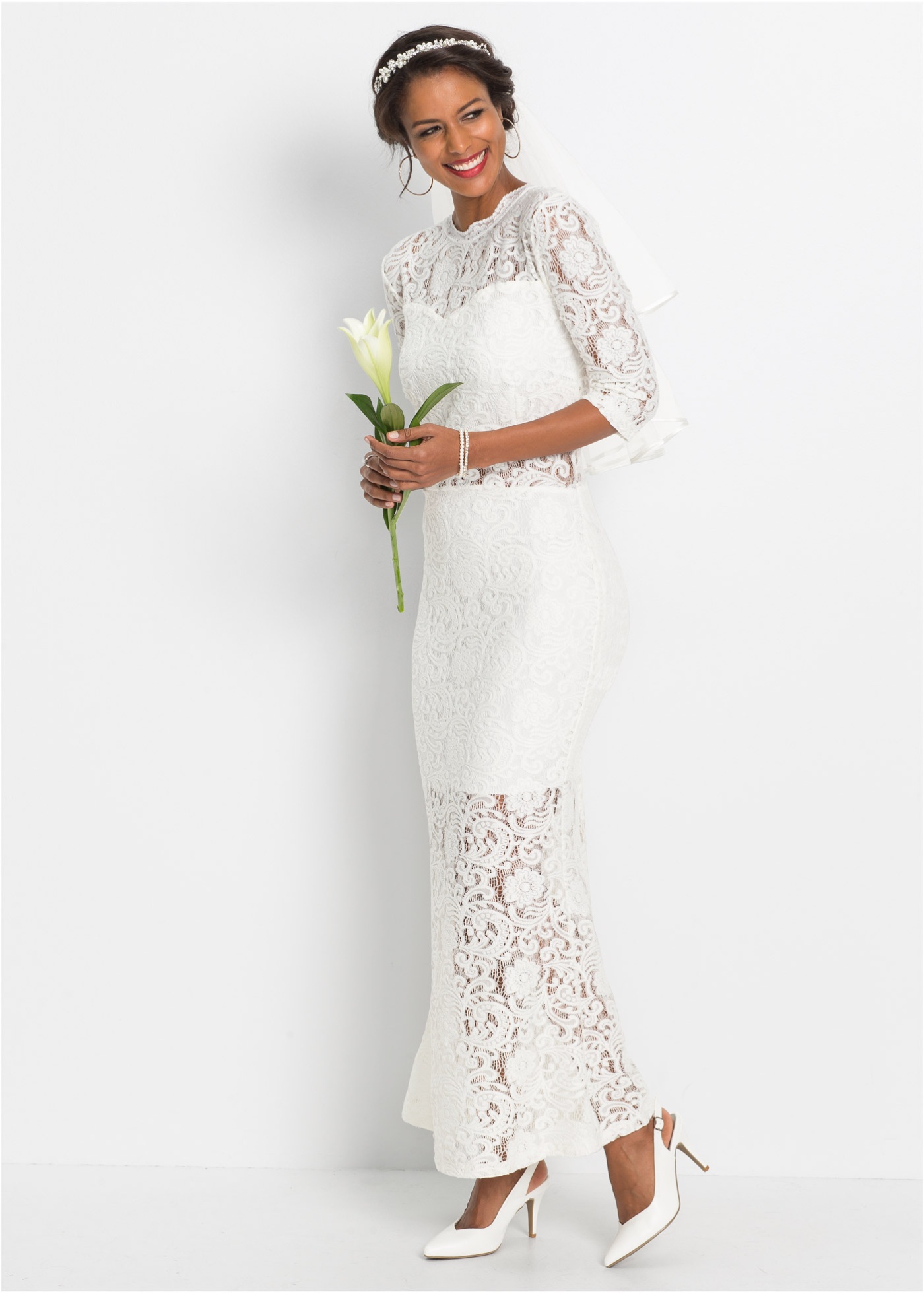 Bonprix Dlhé krajkové šaty - GLAMI.sk