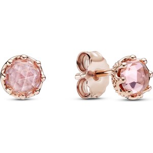 PANDORA náušnice pozlátené 14-karátovým ružovým zlatom Ružová ...