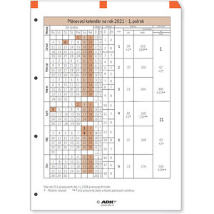 ADK Formulár Plánovací kalendár A4 2022 (1 list) - GLAMI.sk