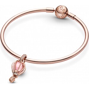 PANDORA pozlátený náramok Sparkling Pink Hot Air Balloon vyskladaný ...