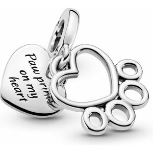 PANDORA Moments visiaci prívesok "Srdce a odtlačok labky" 799360C00 ...