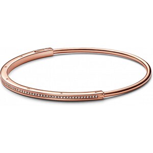 PANDORA pozlátený pevný náramok Signature I-D Pavé náramok 582313C01 ...