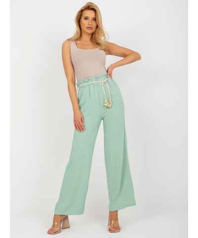 Zelené, letné rifle Basic, s vysokým pásom - GLAMI.sk