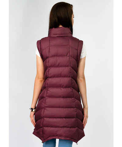 Vínové, dlhé dámske vesty Good looking - GLAMI.sk