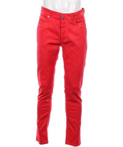 Červené, rifľové, skinny pánske rifle PMDS, s klasickým pásom - GLAMI.sk