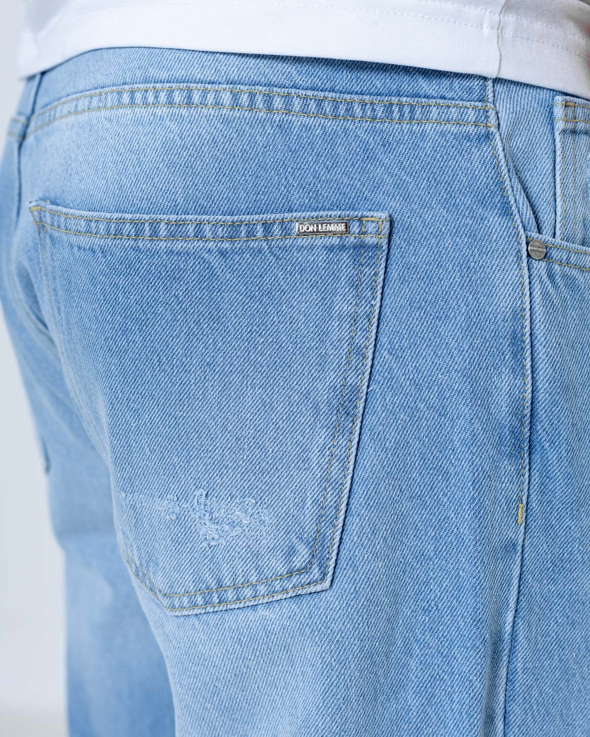 Don Lemme Pánske straight fit rifle Frayed - light blue - GLAMI.sk