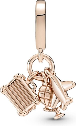 PANDORA Moments visiaci prívesok "Lietadlo, glóbus a kufor" 789435C01 ...