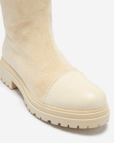 GIVANA Dámske béžové čižmy nad kolená Caff-Shoes - GLAMI.sk