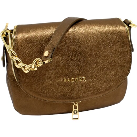 Štýlová dámska kožená medená kabelka BAGGER 0010 - GLAMI.sk