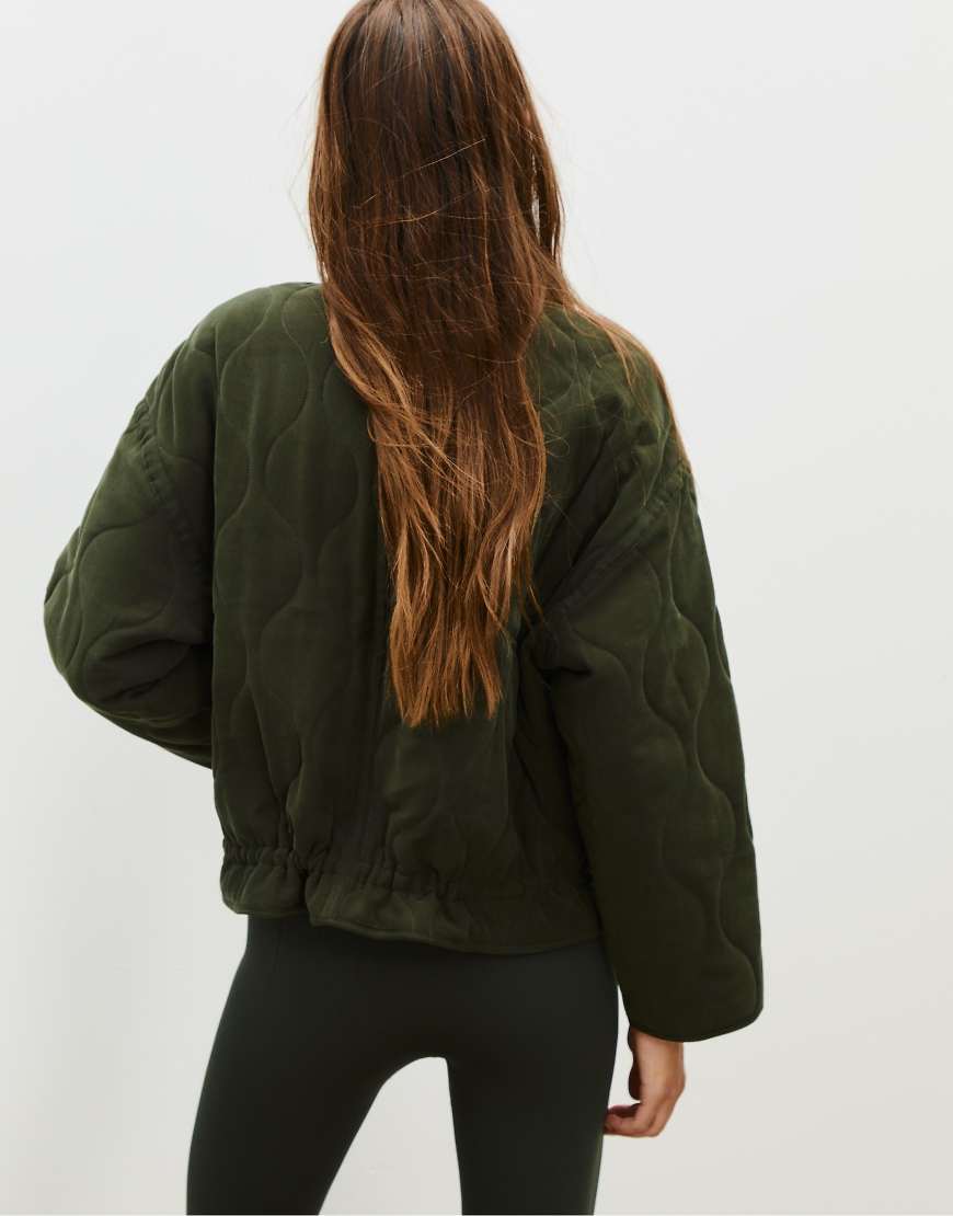 Stradivarius Puffer jacket in dark green - GLAMI.sk