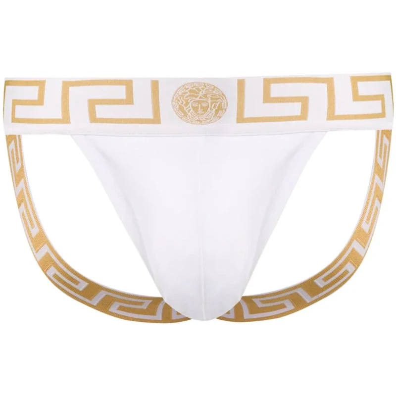 Versace Greca border jockstrap - White - GLAMI.sk