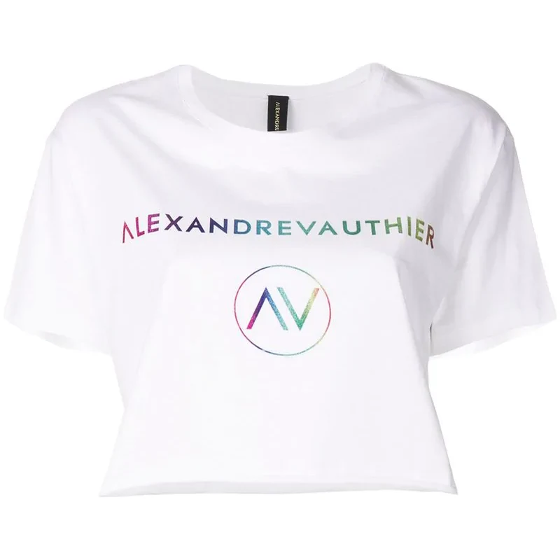 Alexandre Vauthier cropped logo T-shirt - White - GLAMI.sk