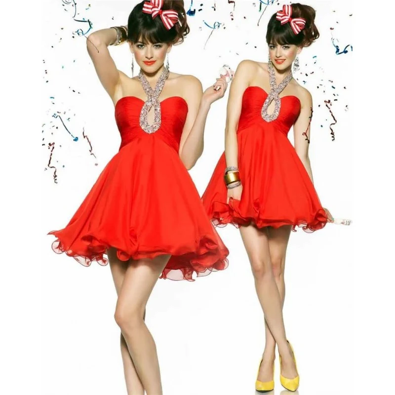 Ever Pretty Bobby červené krátke spoločenské šaty do tanečných - GLAMI.sk