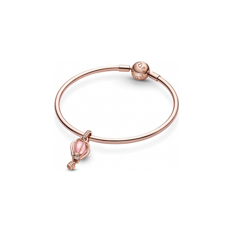 PANDORA pozlátený náramok Sparkling Pink Hot Air Balloon vyskladaný ...