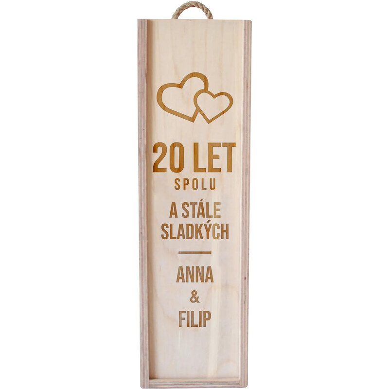 Garibald 20 let spolu a stále sladkých - box na víno s gravírováním ...