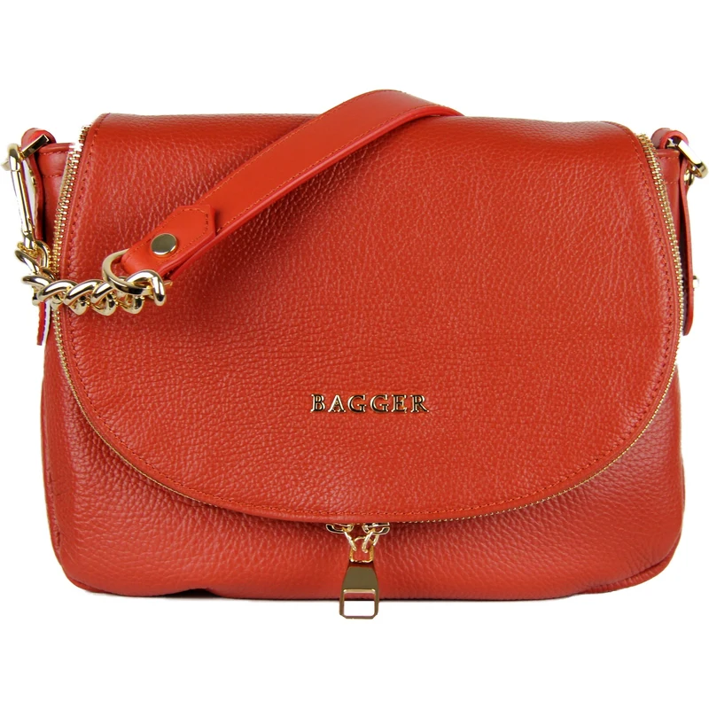 Kožená kabelka BAGGER tehlová 0010 - GLAMI.sk