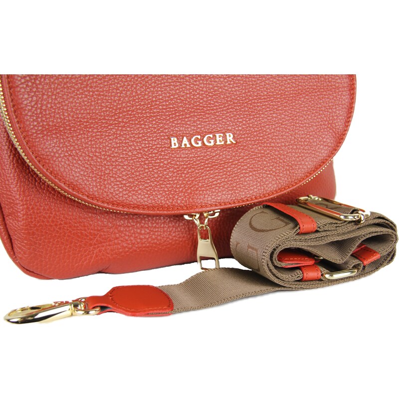 Kožená kabelka BAGGER tehlová 0010 - GLAMI.sk