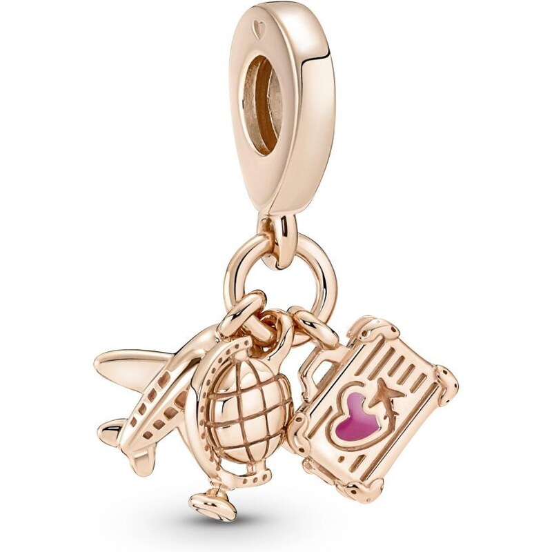 PANDORA Moments visiaci prívesok "Lietadlo, glóbus a kufor" 789435C01 ...
