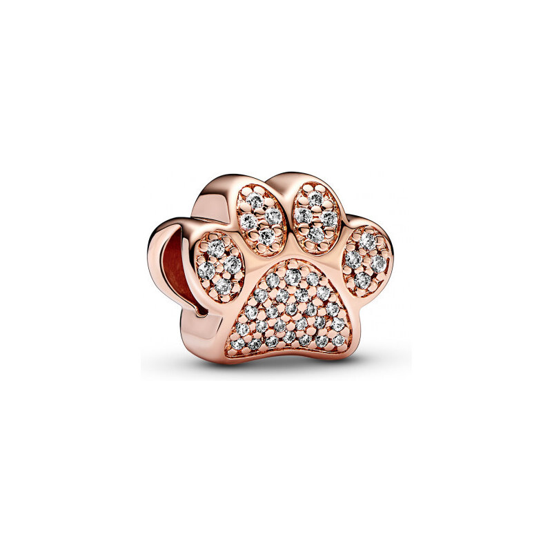 PANDORA pozlátená korálka Trblietavý odtlačok labky korálka 781714C01 ...