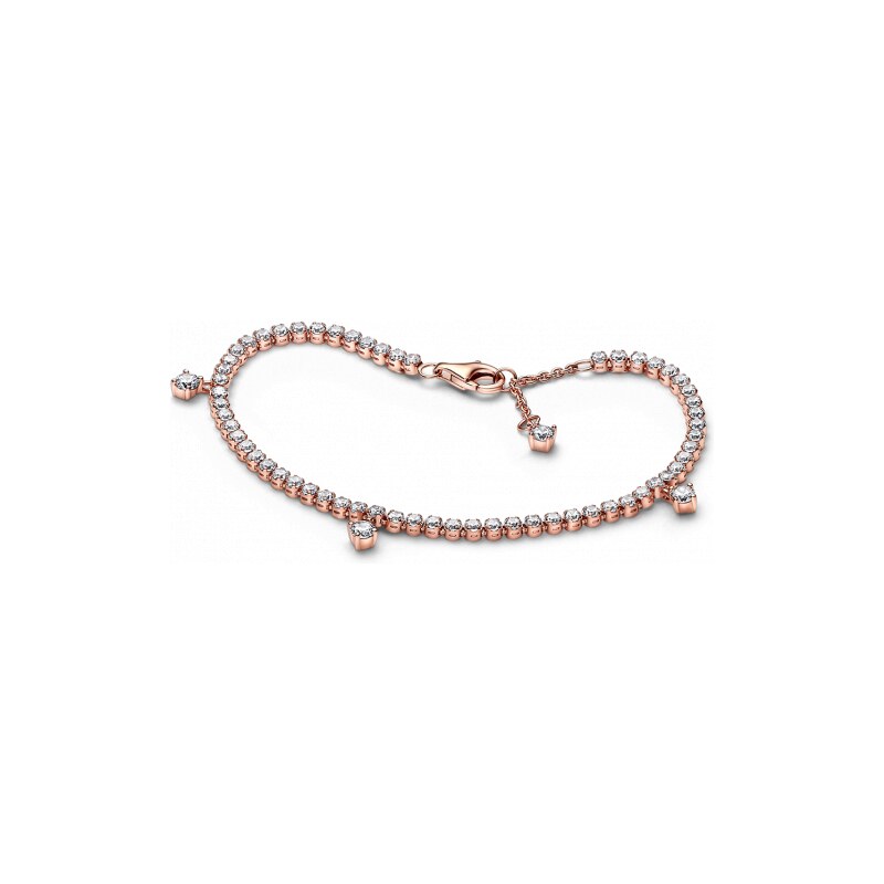 PANDORA pozlátený tenisový náramok Trblietavé kvapky náramok 582401C01 ...