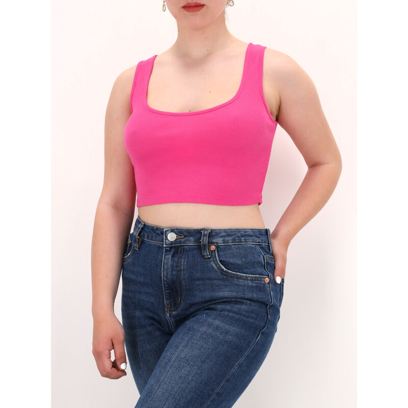 DÁMSKY CYKLAMENOVÝ CROP TOP 200050 - GLAMI.sk