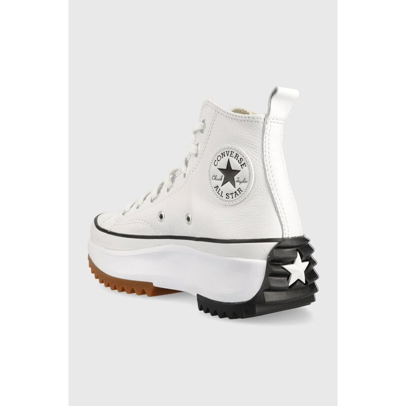 Kožené tenisky Converse Run Star Hike Platform dámske, biela farba ...