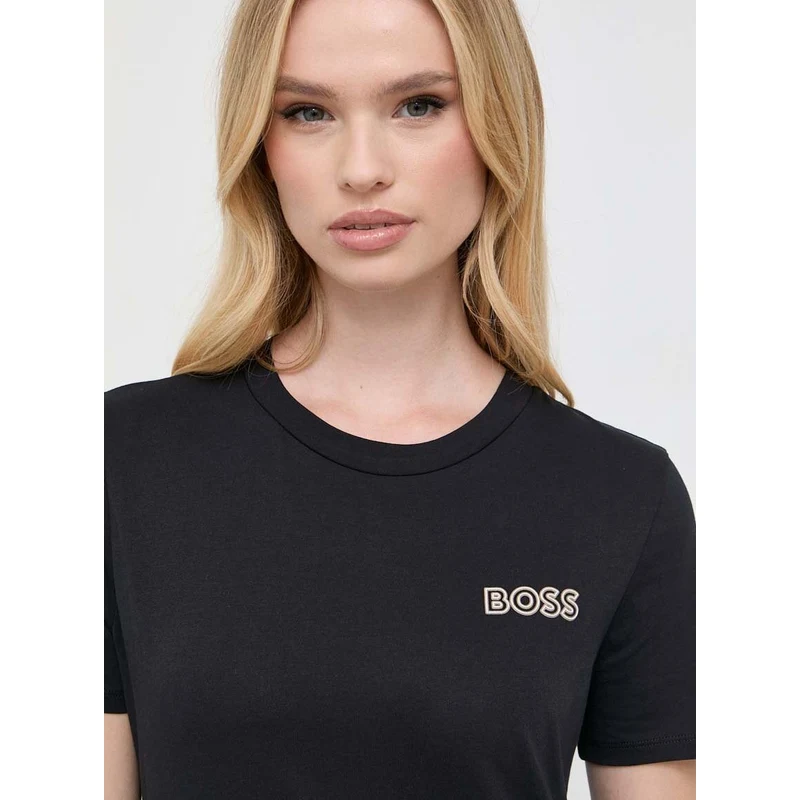 Bavlnené tričko BOSS x Alica Schmidt čierna farba - GLAMI.sk