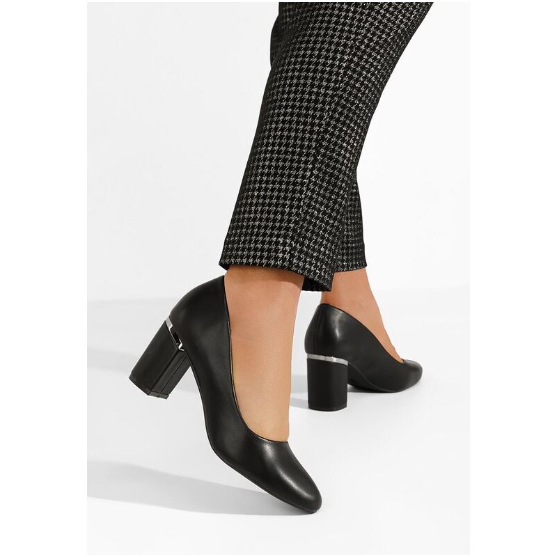 Zapatos Čierne lodičky na hrubom opätku Tansya - GLAMI.sk