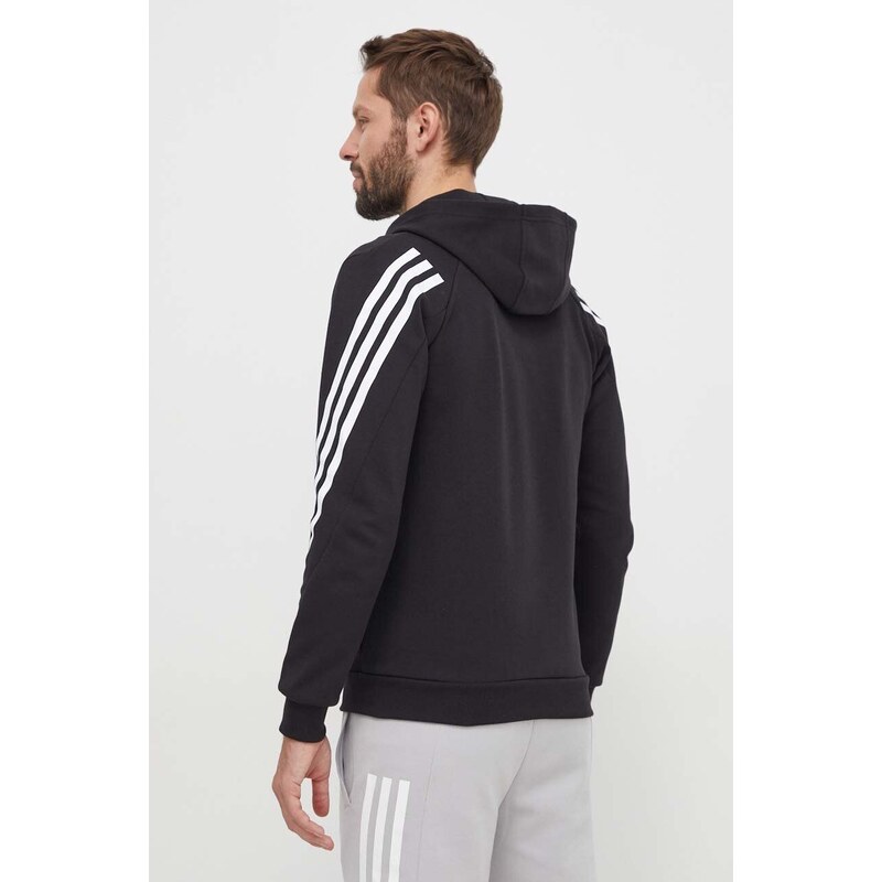 Mikina adidas pánska, čierna farba, s kapucňou, s potlačou, IR9159 ...