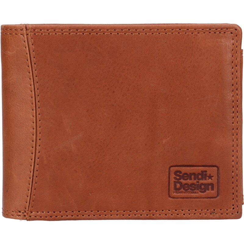Sendi DESIGN Pánska kožená peňaženka SendiDesign Lipse - koňak - GLAMI.sk