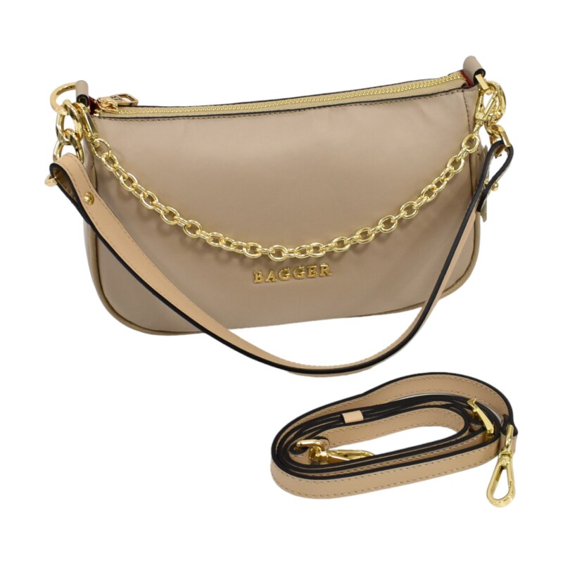 Dámska kožená cappuccino kabelka BAGGER 0147 - GLAMI.sk
