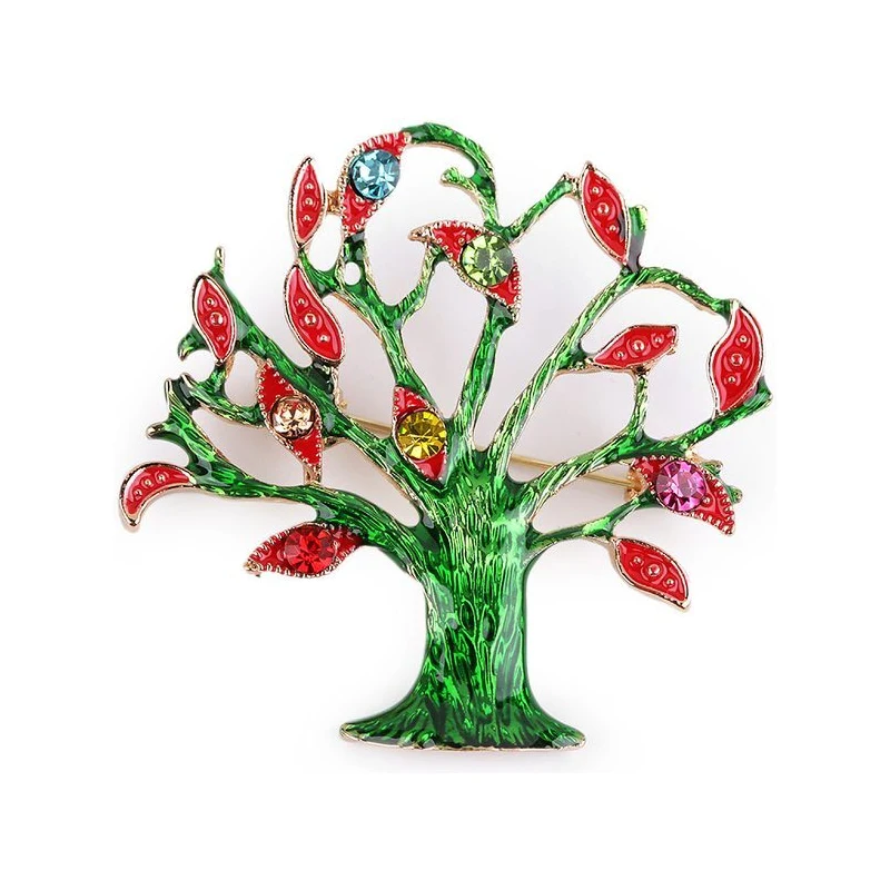 Stoklasa Brož s broušenými kamínky strom života - zelená - GLAMI.sk