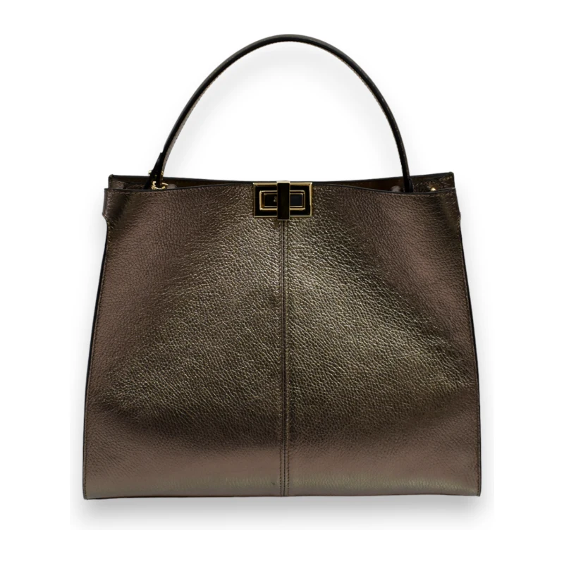 Štýlová zlatohnedá kožená kabelka BAGGER 0144 - GLAMI.sk