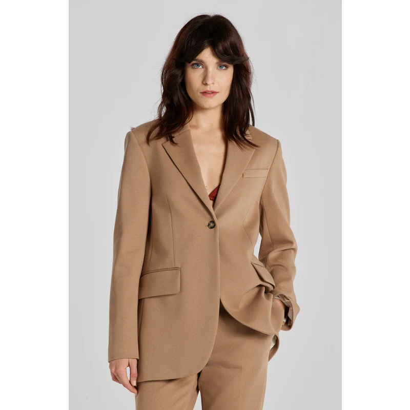 SAKO GANT REG JERSEY BLAZER DARK KHAKI - GLAMI.sk