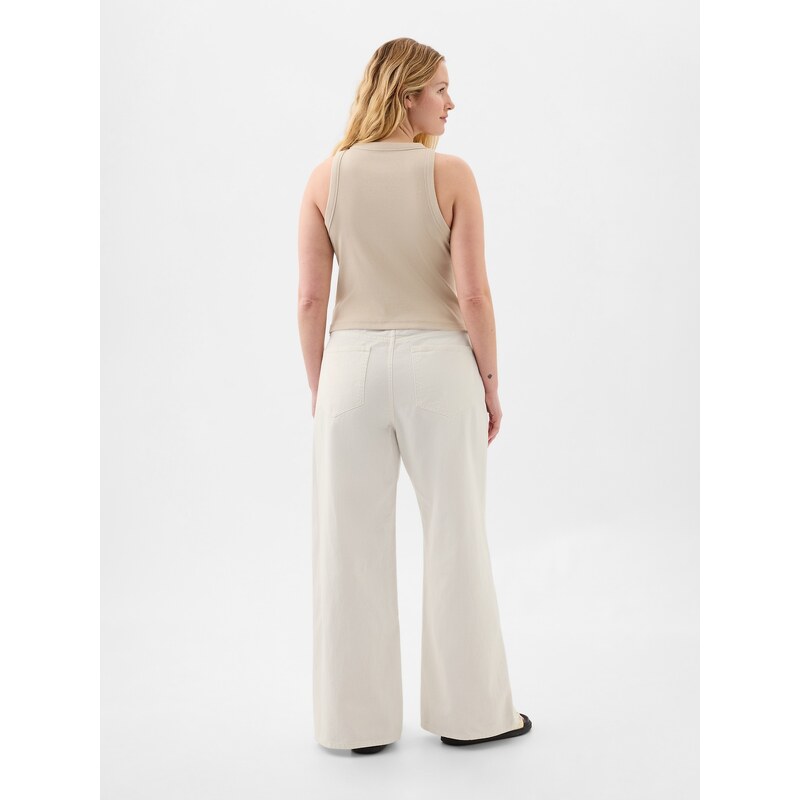 Biele dámske široké rifle s vysokým pásom GAP - GLAMI.sk