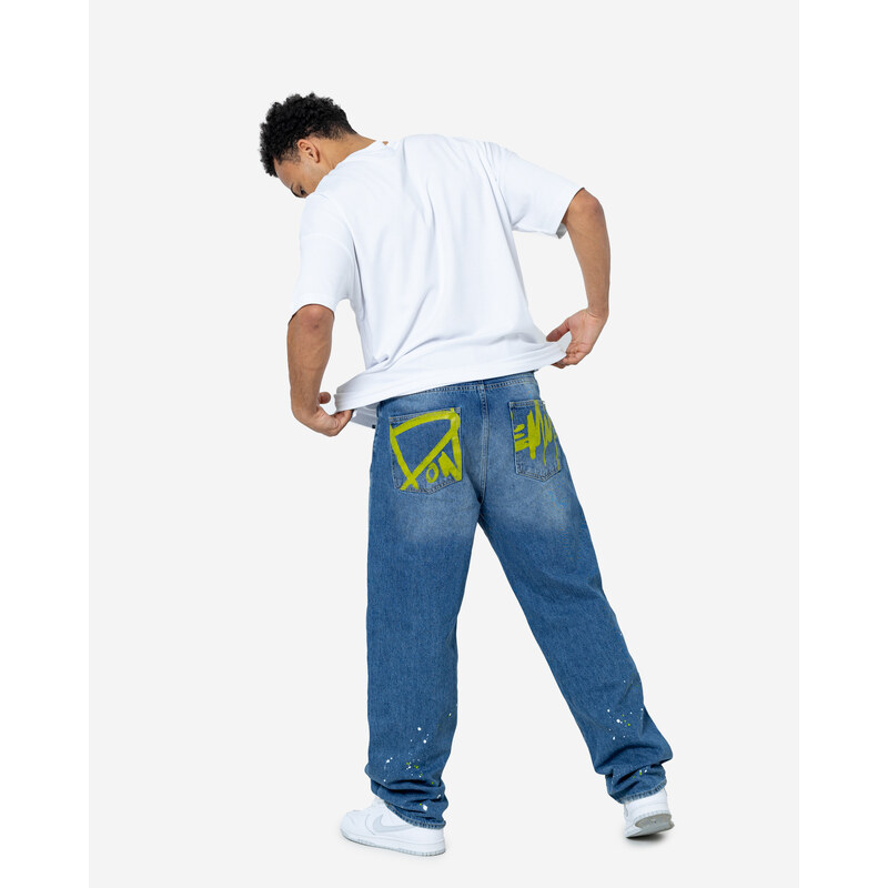 Don Lemme Pánske baggy fit rifle Muralist - washed blue - GLAMI.sk