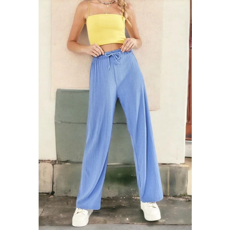 FIT & LUXURY Letné široké nohavice Palazzo s vysokým pásom - GLAMI.sk