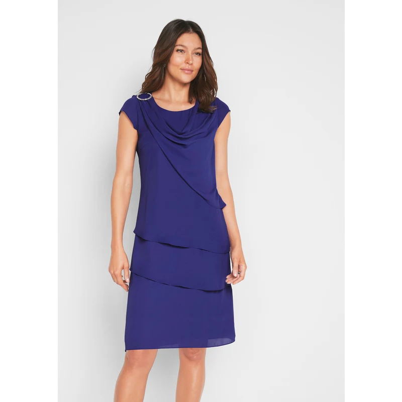 bonprix Mini šaty s dekoratívnym módnym doplnkom, farba modrá - GLAMI.sk