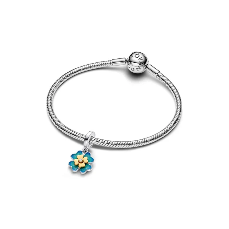 Visiaci prívesok PANDORA Otočný štvorlístok s laboratórne vytvoreným d ...