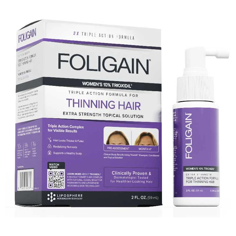 Foligain Triple Action Complete Formula For Thinning Hair For Women 10% ...